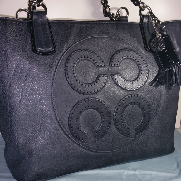 Coach | Bags | Coach Colette Leather Op Art Logo Tote Style 6485 | Poshmark